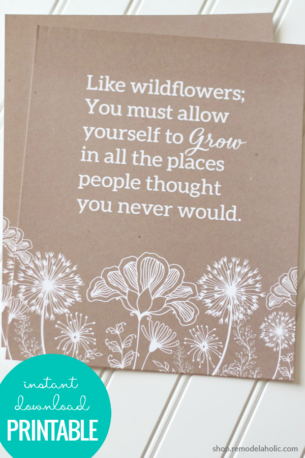 Grow Like a Wildflower Printable Wall Art – Remodelaholic
