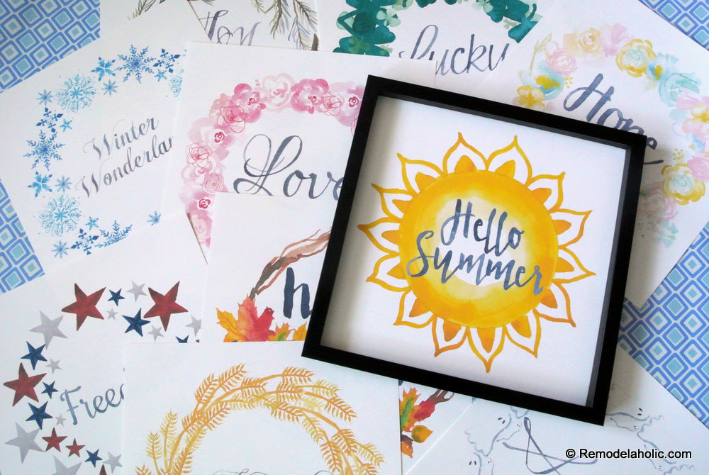 Seasonal Watercolor Art Printables for Easy Holiday Decorating ...