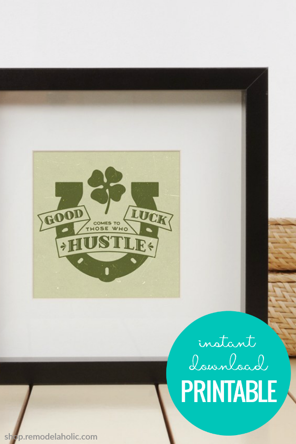 Good Luck Horseshoe Art Printable for St. Patrick's Day – Remodelaholic