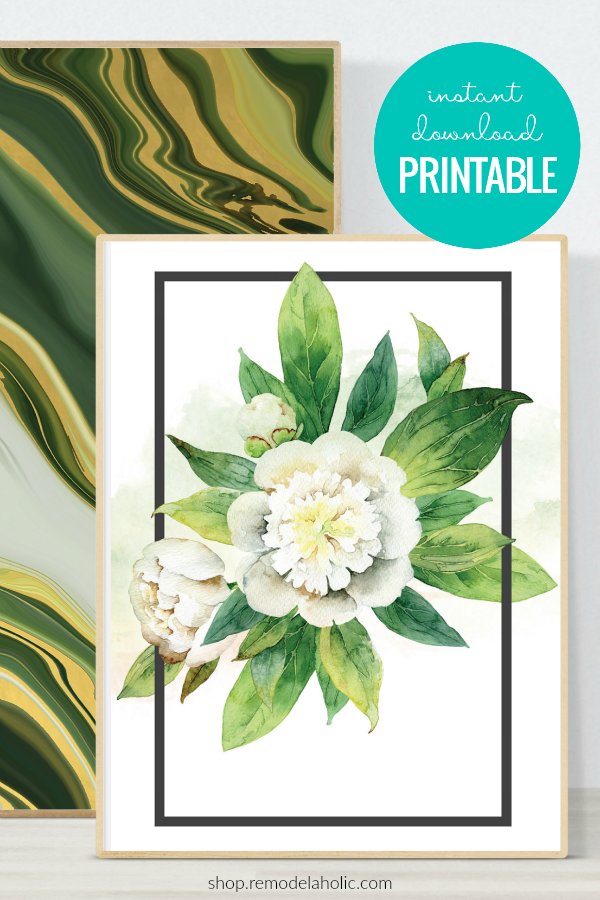 Watercolor White Floral Wall Art Printable – Remodelaholic