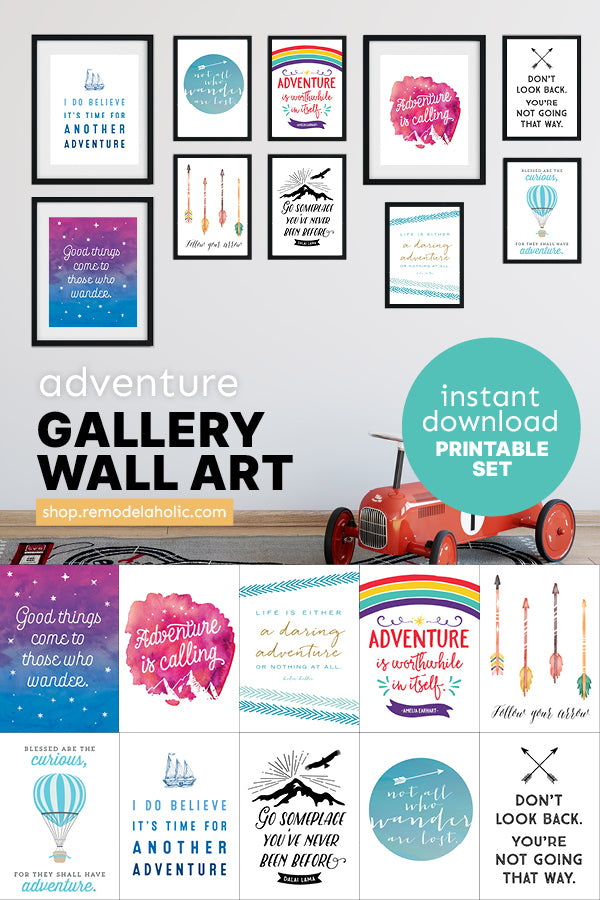 Inspiring Adventure Printable Gallery Wall Art Pack (10 Prints ...