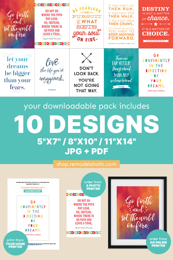 Inspirational Graduation Quotes Printable Gallery Wall Art Pack (10 Pr ...