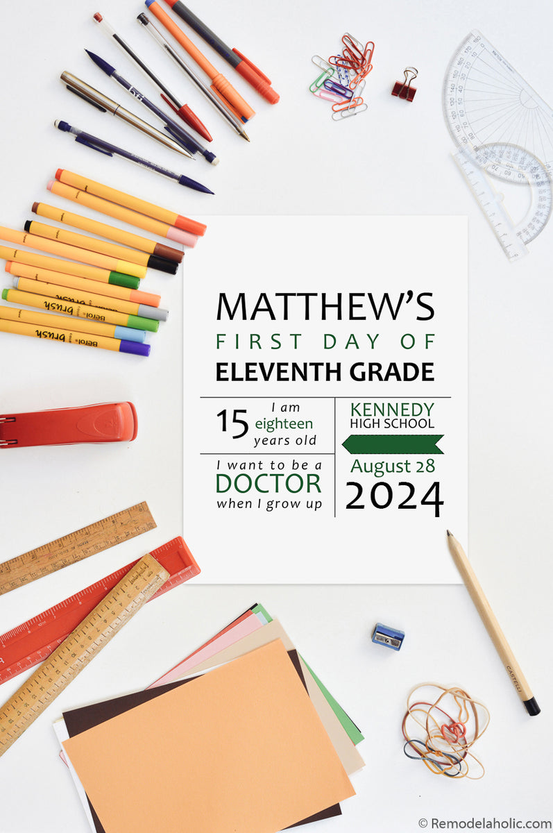 Editable Infographic First and Last Day of School Sign Bundle ...