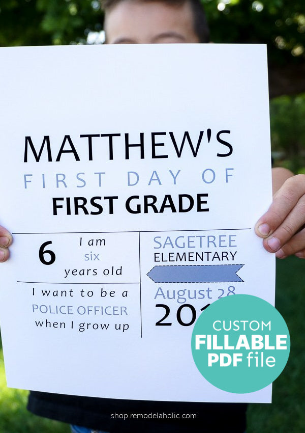 Editable Infographic First and Last Day of School Sign Bundle ...