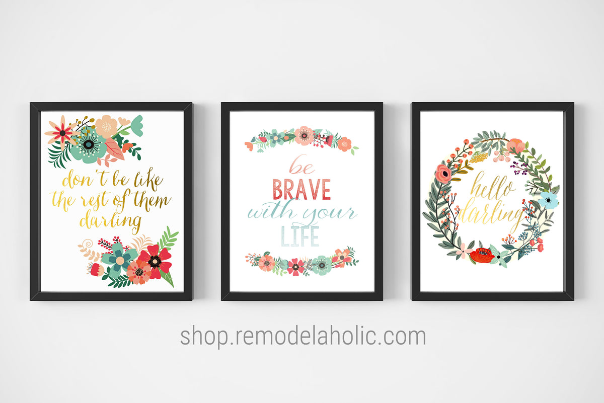 Inspiring Affirmations Floral Printable Set – Remodelaholic
