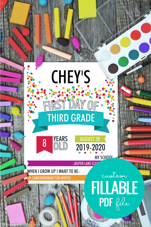 Editable Confetti Infographic First and Last Day of School Sign Bundle ...