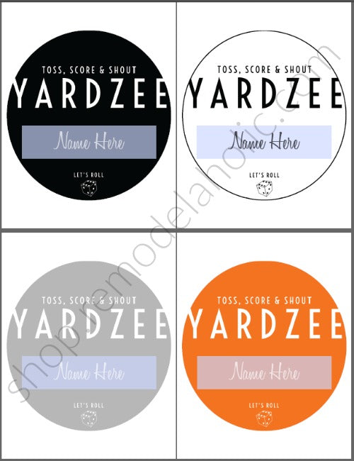 Printable Yardzee Game Score Card + Instructions and Storage Bucket La ...