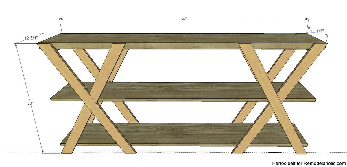 DIY Double X Farmhouse Console Table Woodworking Plan – Remodelaholic