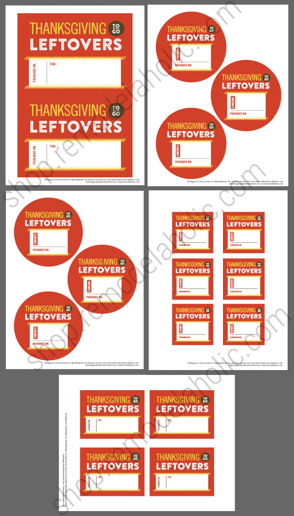 Printable Labels for Thanksgiving Leftovers – Remodelaholic